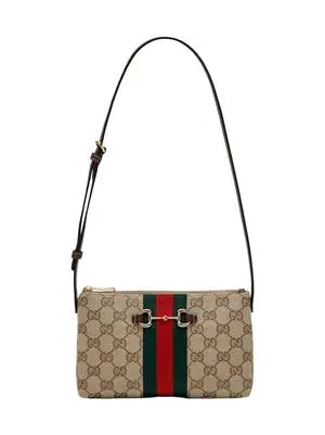 Gucci Gg Fabric Shoulder Bag In Sand Color - Cream
