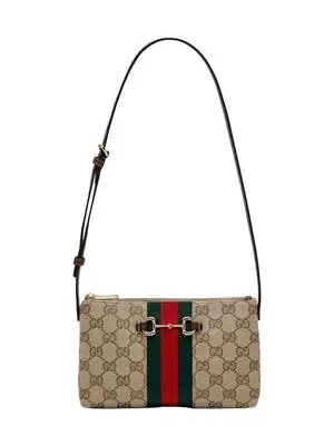 Gucci Gg Fabric Shoulder Bag In Sand Color - Cream