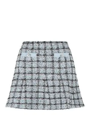 SELF-PORTRAIT Short Skirt In Cotton Blend - Blue