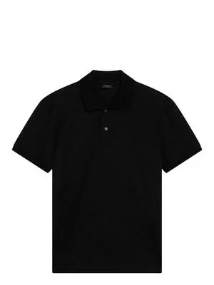 Gucci Gg Jacquard Technical Jersey Polo Shirt - Black