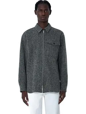 Dries Van Noten Herringbone Zip Jacket - Gray