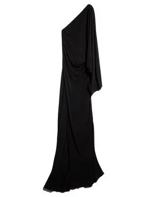 Gucci Viscose Jersey Asymmetric Maxi Dress - Black