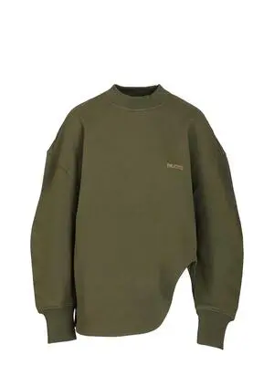 Attico High Neck Embroidered Sweatshirt - Green