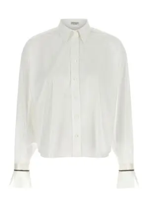 Brunello Cucinelli Shiny Cuffs' Shirt - White