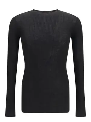 Rick Owens Slim Ribbed Long-sleeve Sweater - Black