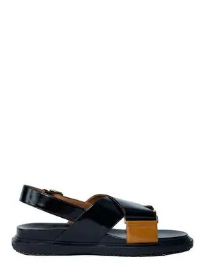 Marni Fussbett Leather Sandals - Black