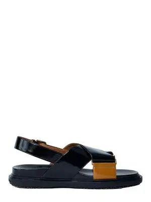 Marni Fussbett Leather Sandals - Black