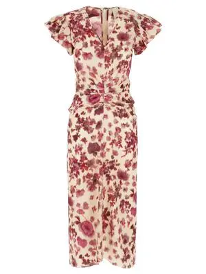 Isabel Marant Étoile Floral Print Short Sleeve Midi Dress - Multicolor