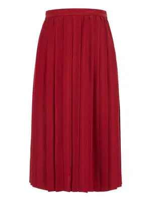 Gucci Pleated Chain Gg Motif Silk Skirt - Multicolor