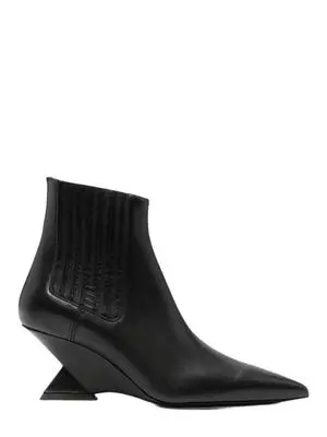 Attico Attico Leather Wedge Heel Shoes Black