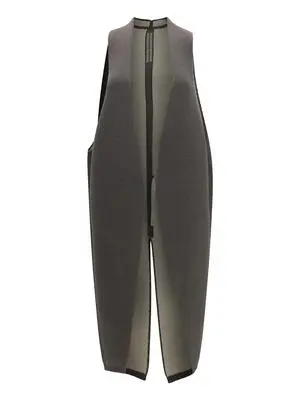 Rick Owens Long Wool And Shearling Vest - Gray