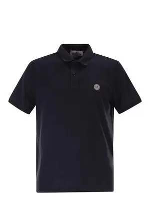 Stone Island Regular Fit Short-sleeved Polo Shirt With Compass Patch - Blue