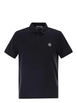 Stone Island Regular Fit Short-sleeved Polo Shirt With Compass Patch - Blue