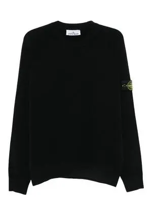 Stone Island Crew Neck Knitwear Jumper - Black