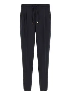 Brunello Cucinelli Wool Flannel Trousers - Blue