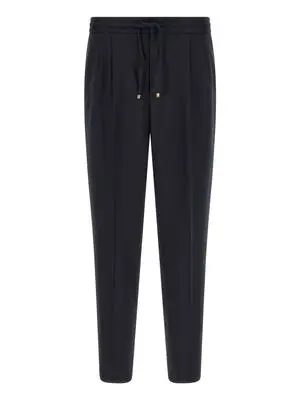 Brunello Cucinelli Wool Flannel Trousers - Blue