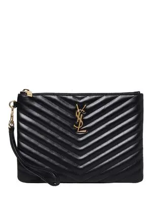Saint Laurent Cassandre Wrist Pouch - Black