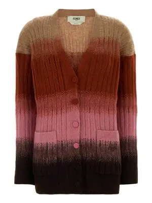 Fendi Stretch Mohair Blend Cardigan - Multicolor