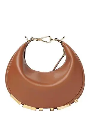 Fendi Fendigraphy Mini Bag In Saddle Leather - Brown