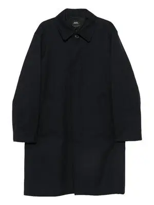 A.p.c. Single Breasted Overcoat - Blue