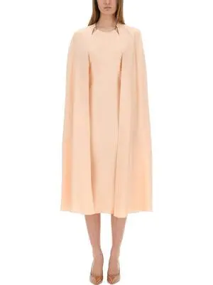 Max Mara Managua Silk Cape Effect Dress - Pink