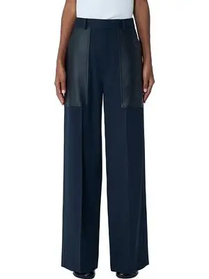 Bottega Veneta Compact Wool And Cotton Twill Pants - Blue