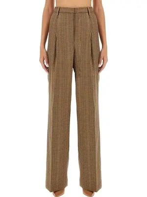 Dries Van Noten DRIES VAN NOTEN Wool Check Pattern Trousers Brown