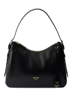Prada Aimée Leather Shoulder Bag - Black