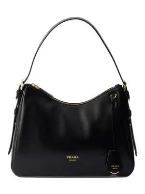 Prada Aimée Leather Shoulder Bag - Black