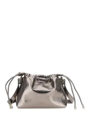 A.p.c. Metallic Shoulder Bag With Logo Lettering On The Front And Drawstring Closure In Ecoleather - Multicolor