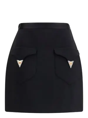 Versace Wool Mini Skirt - Black