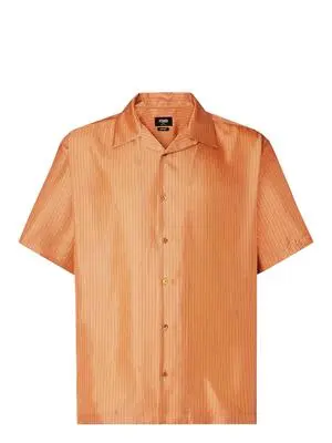 Fendi Fendi Orange Silk Shirt Men Orange