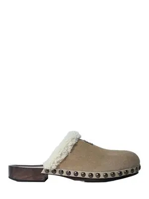 Miu Miu Suede Clogs - Black