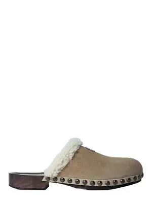 Miu Miu Suede Clogs - Black