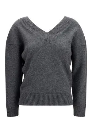 TOM FORD TOM FORD Cashmere V-Neck Sweater Gray