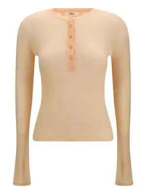 Chloé Ribbed Wool Sweater - Orange