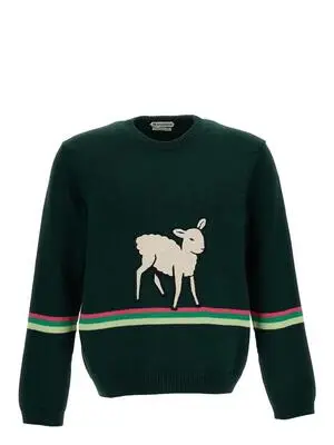 JW Anderson Sheep Motif Intarsia-knit Jumper - Green