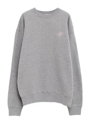 JW Anderson J.W. ANDERSON Melange Anchor Logo Embroidered Sweatshirt Gray