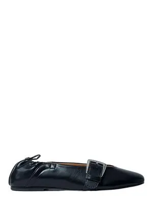 GANNI Butterfly Strap Ballerina Flats - Black