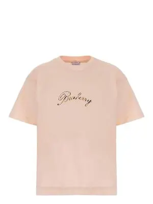 Burberry Logo Applique T-shirt - Multicolor