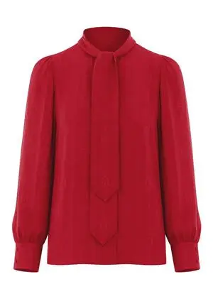 Gucci Interlocking G Chain Silk Jacquard Shirt - Red