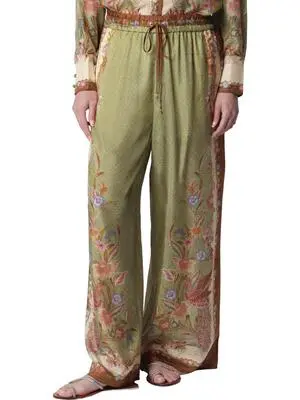 Zimmermann Indra Relaxed Trousers With Floral Print - Multicolor