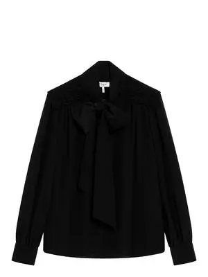 Chloé Silk Blouse With Lavalliã¨re - Black