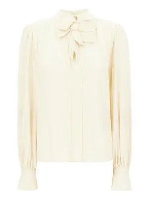 Valentino Garavani Long Sleeve Bow Detailed Blouse - Multicolor
