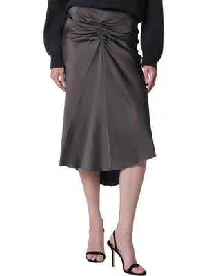 Victoria Beckham Crêpe Satin Midi Skirt - Brown