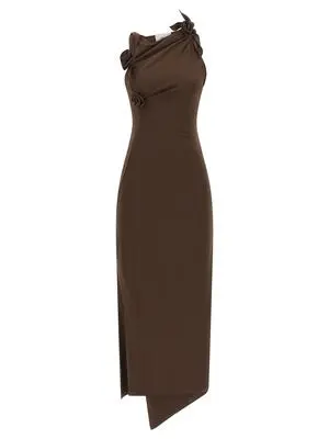 Coperni Asymmetrical Midi Dress - Brown