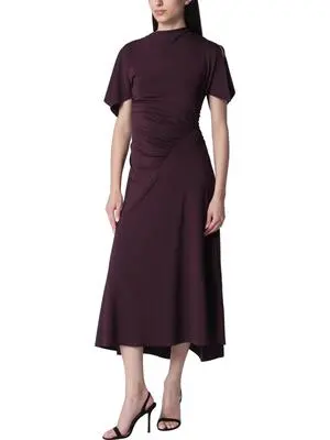 Victoria Beckham Draped Midi Dress - Red