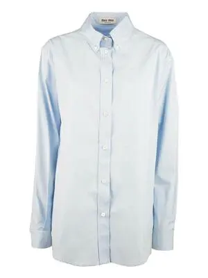 MIU MIU MIU MIU Cotton Button Up Long Sleeve Shirt