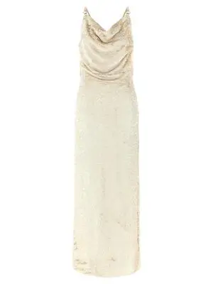 Coperni Sequin Long Dress - Cream