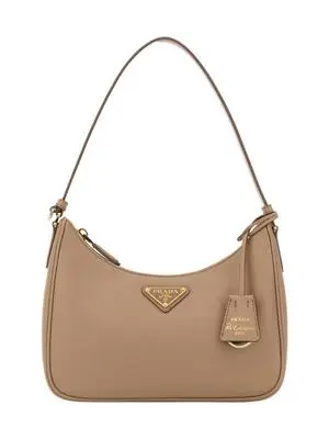 Prada Beige Leather Re-edition 2005 Shoulder Bag - Brown